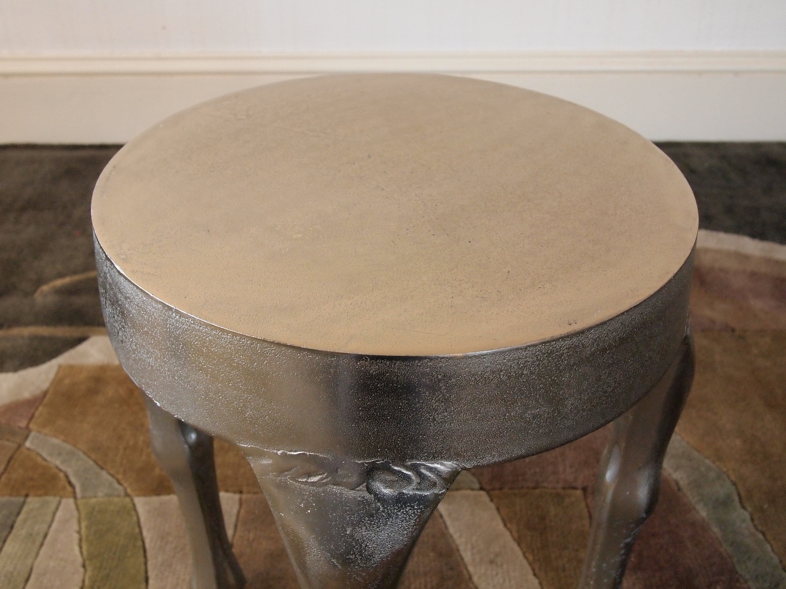 3 Available: Silver METAL SIDE End TABLE W/ Hoof Legs 13 - Etsy