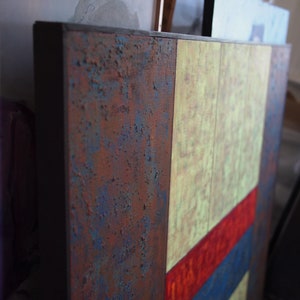 Original RONNIE Rose ELLIOTT 1975 Abstract PAINTING 33x39" Large Big ...