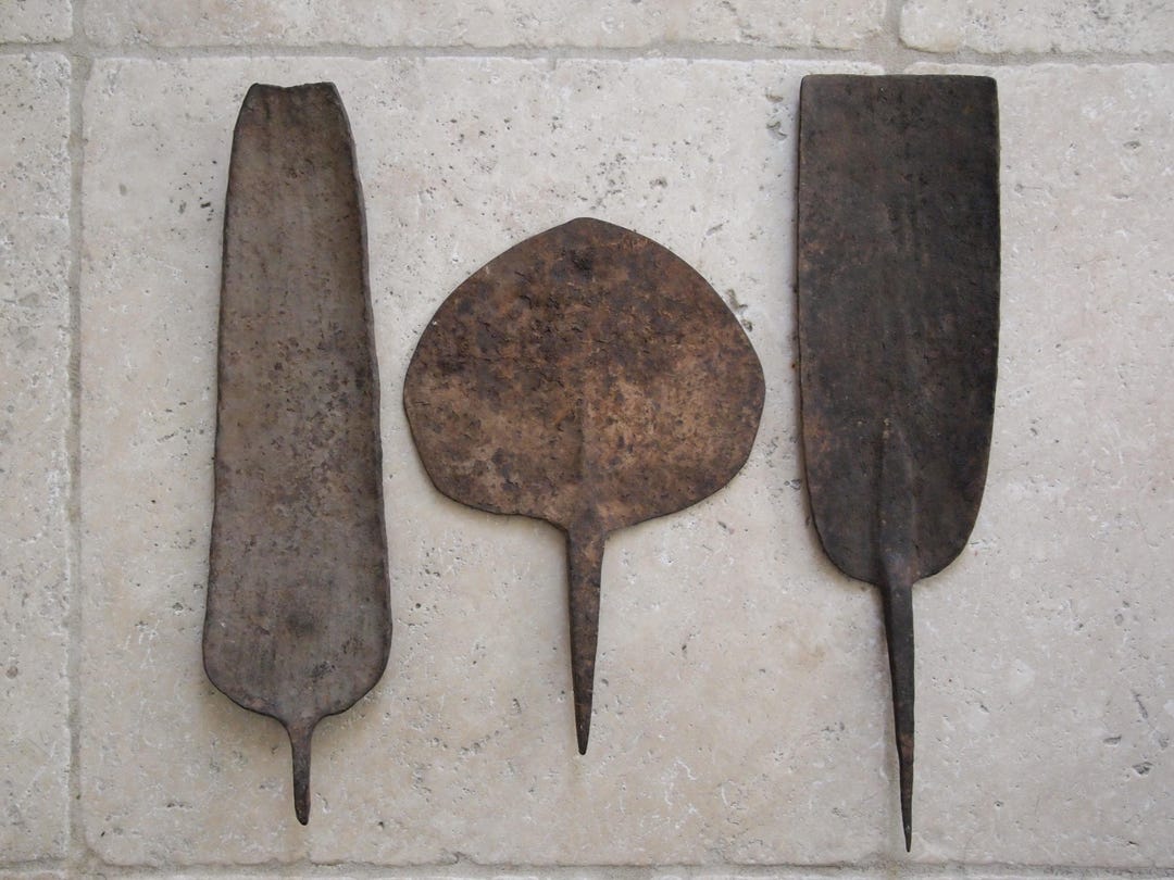 3 Available: Vintage NIGERIAN HOE CURRENCY 10" to 15" Long Forged Iron ...