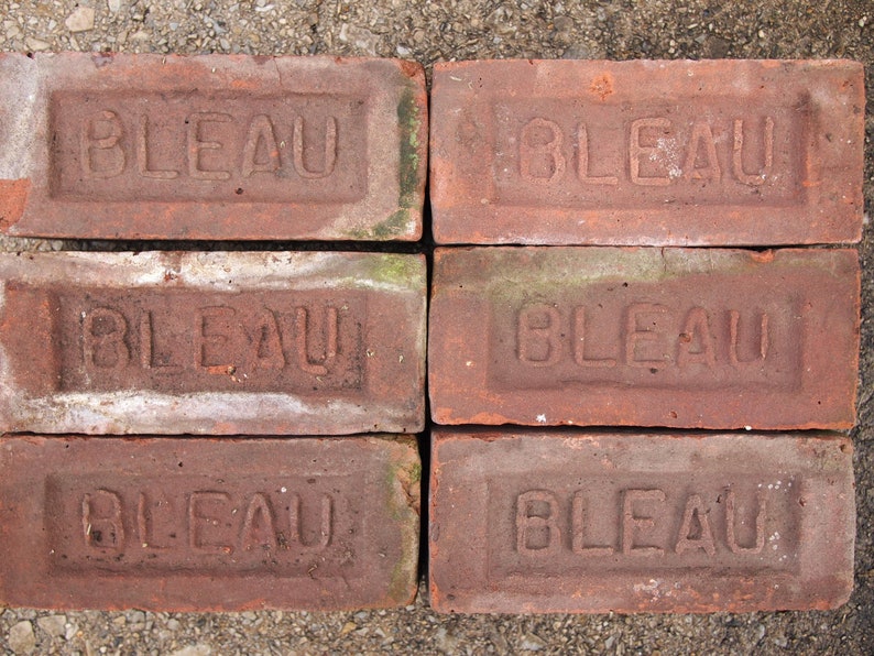 Antique Vintage Old BLEAU BRICK 1900s 8" Architectural Salvage Decor ...