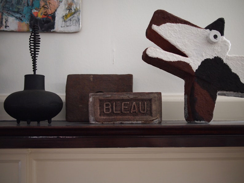 Antique Vintage Old BLEAU BRICK 1900s 8" Architectural Salvage Decor ...