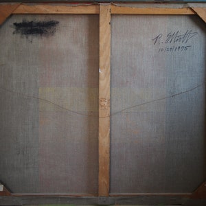 Original RONNIE Rose ELLIOTT 1975 Abstract PAINTING 33x39" Large Big ...