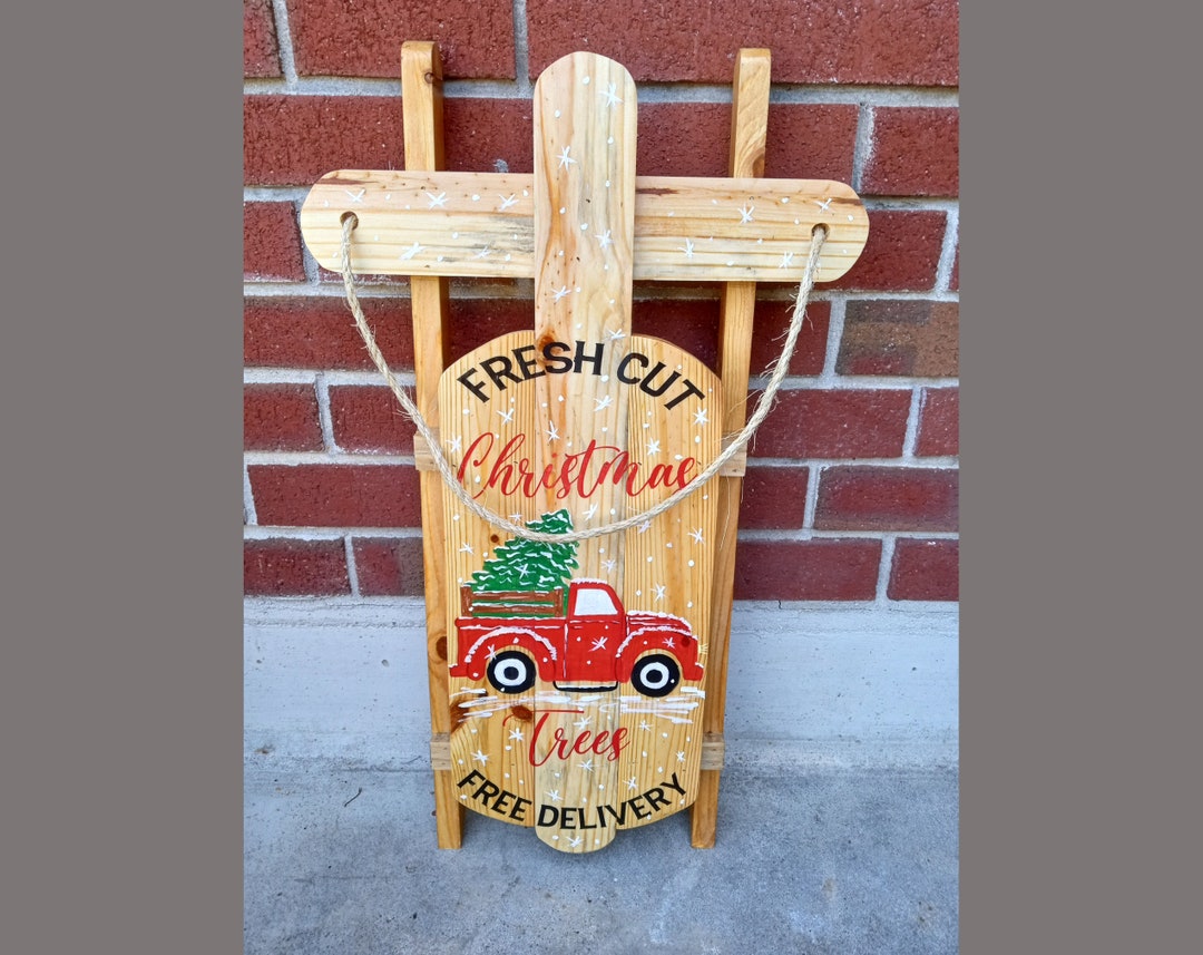 Christmas Sled Christmas Tree in Vintage Red Truck With Free - Etsy