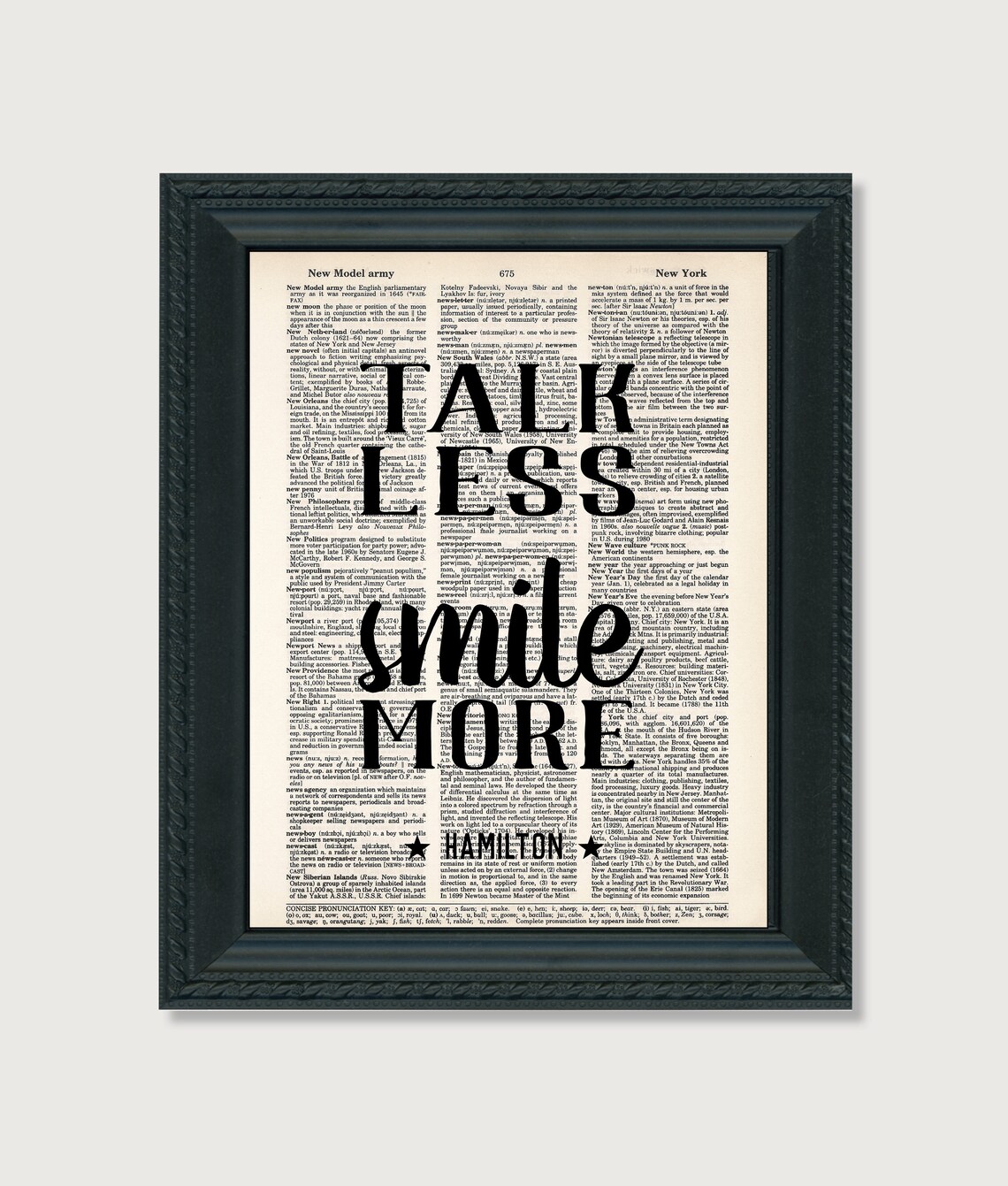 Talk Less Smile More - Hamilton Quote - Broadway Musical Gift ...