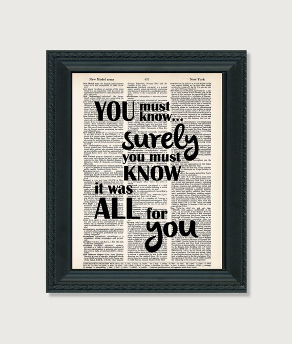 You Must Know Surely You Must Know It Was All for You Pride | Etsy