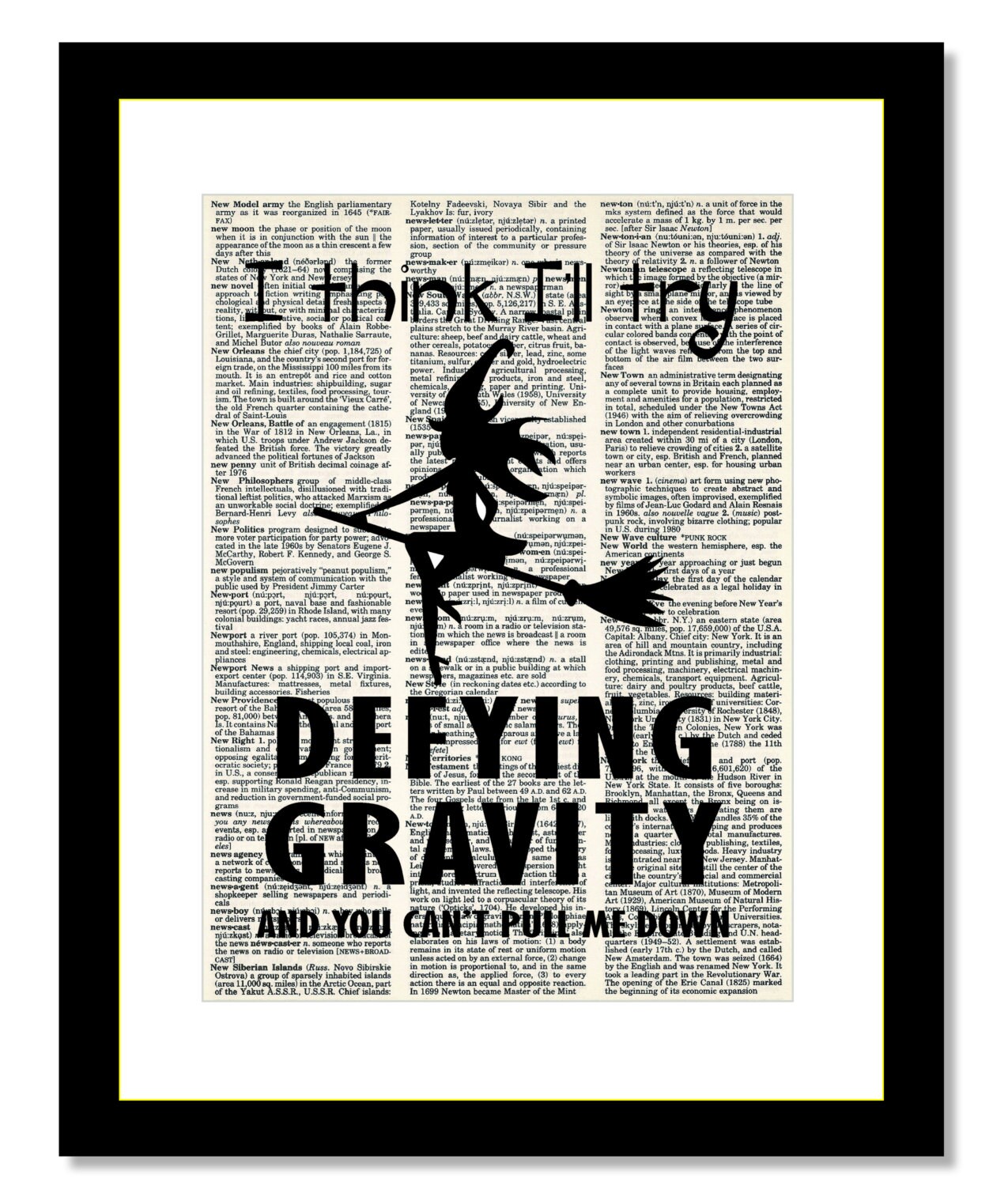 Defying Gravity Wicked inspired art dictionary page | Etsy
