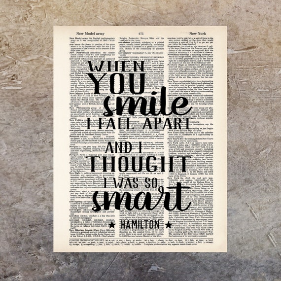 When You Smile I Fall Apart and I Thought I Was so Smart | Etsy