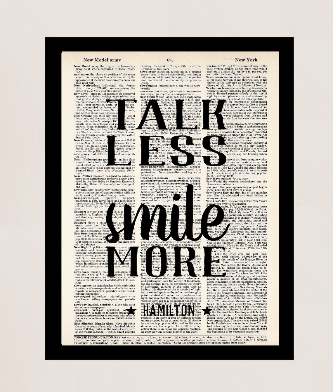 Talk Less Smile More Hamilton Quote Broadway Musical Gift - Etsy