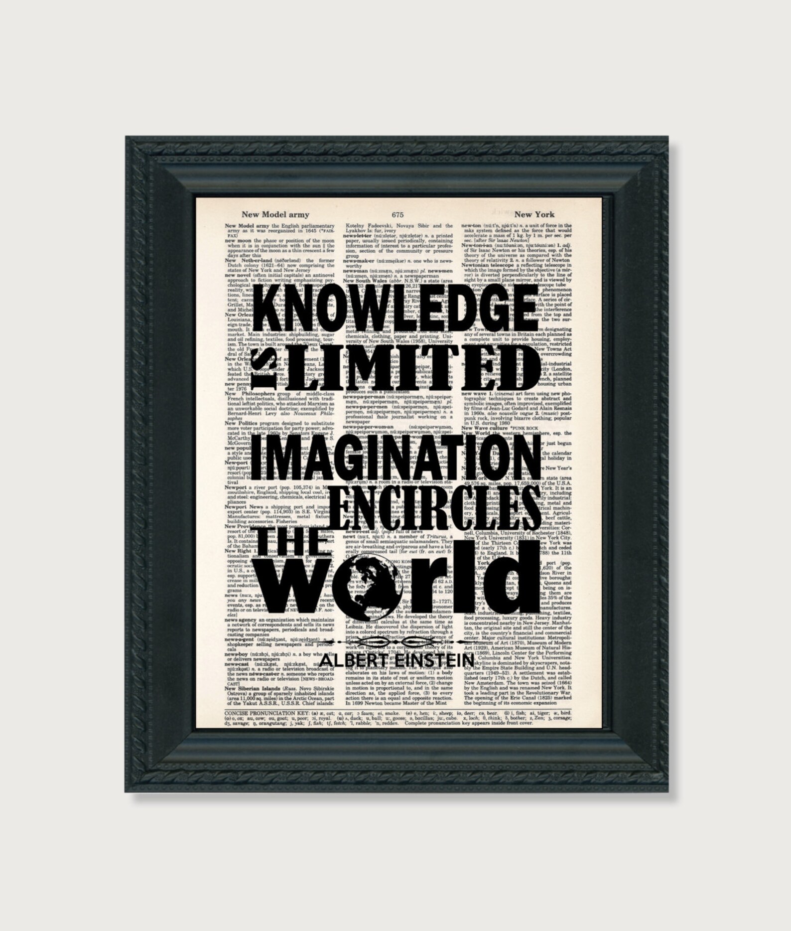 Knowledge is Limited Imagination Encircles the World | Etsy