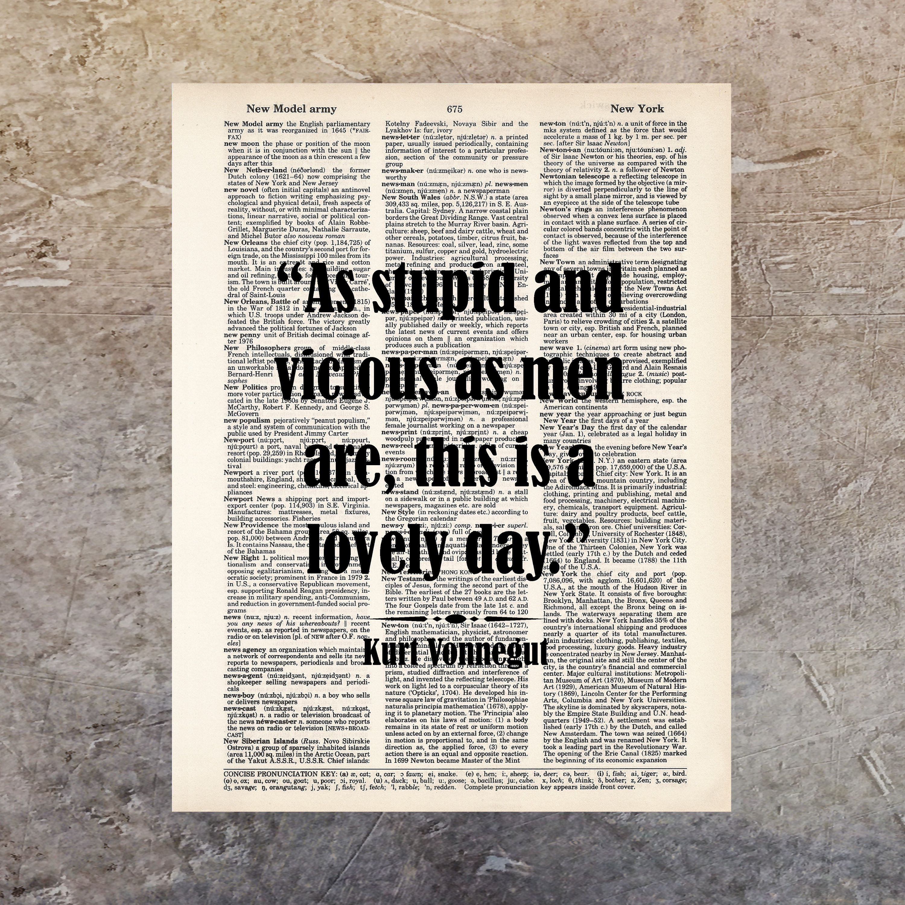 Kurt Vonnegut Quote as Stupid and Vicious as Men Are This is | Etsy