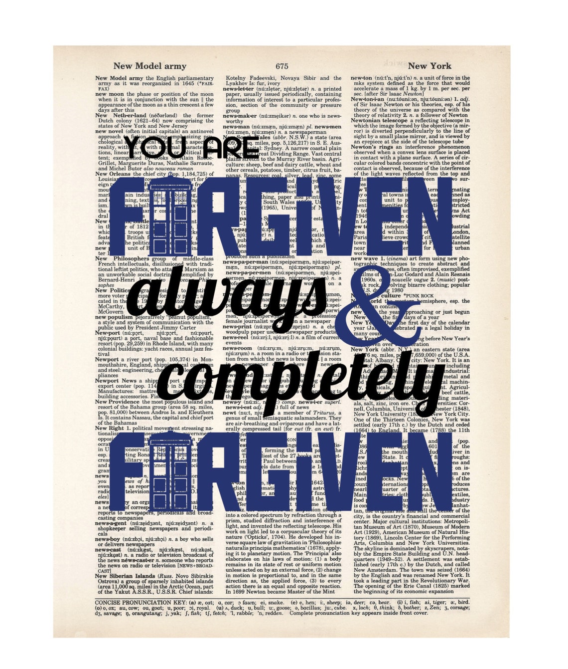 Dr Who Print You Are Forgiven Always and Completely Forgiven - Etsy