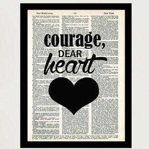 Courage Dear Heart CS Lewis Quote Typography Dictionary Print Art - Etsy