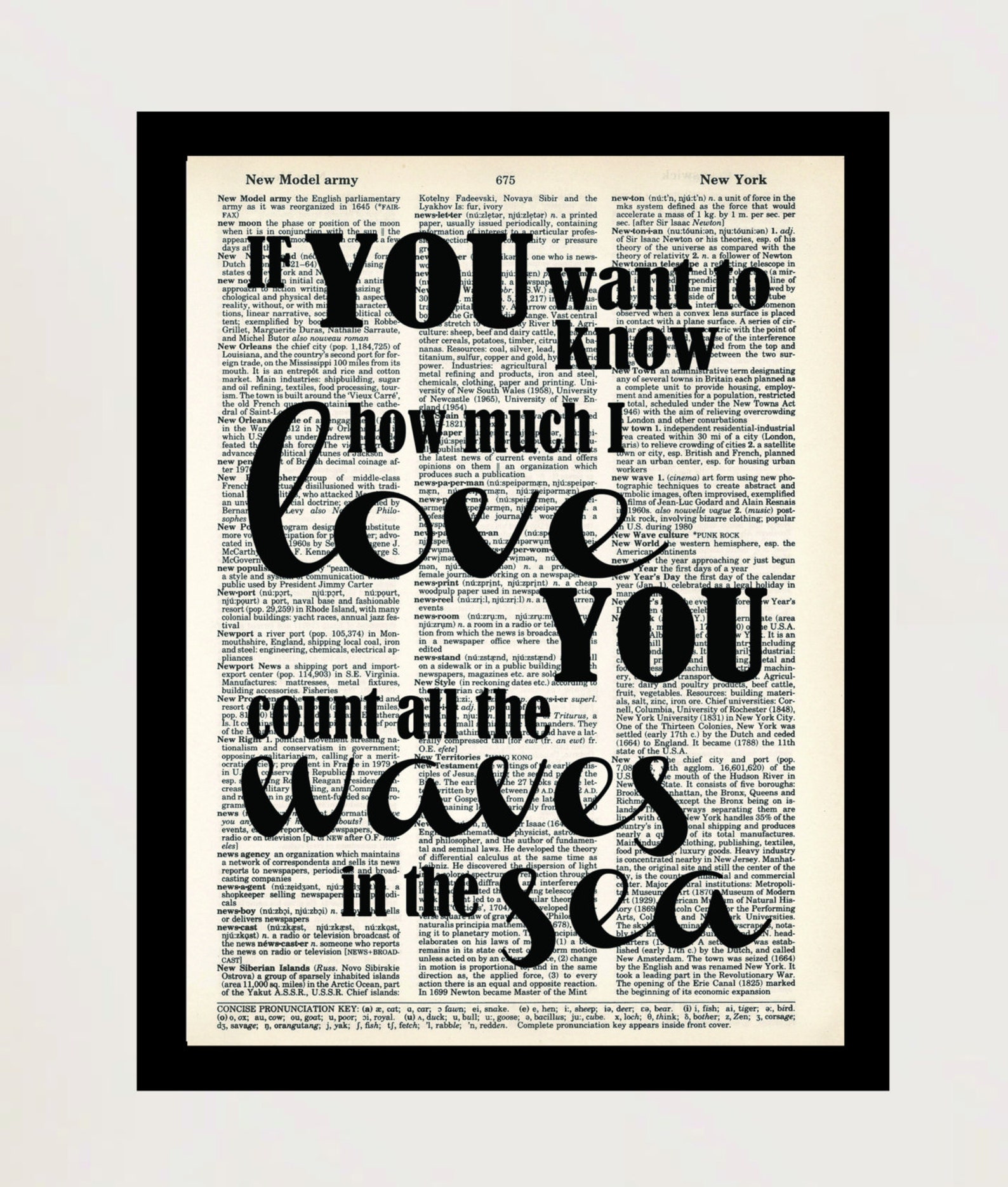 If You Want to Know How Much I Love You Count All the Waves in - Etsy