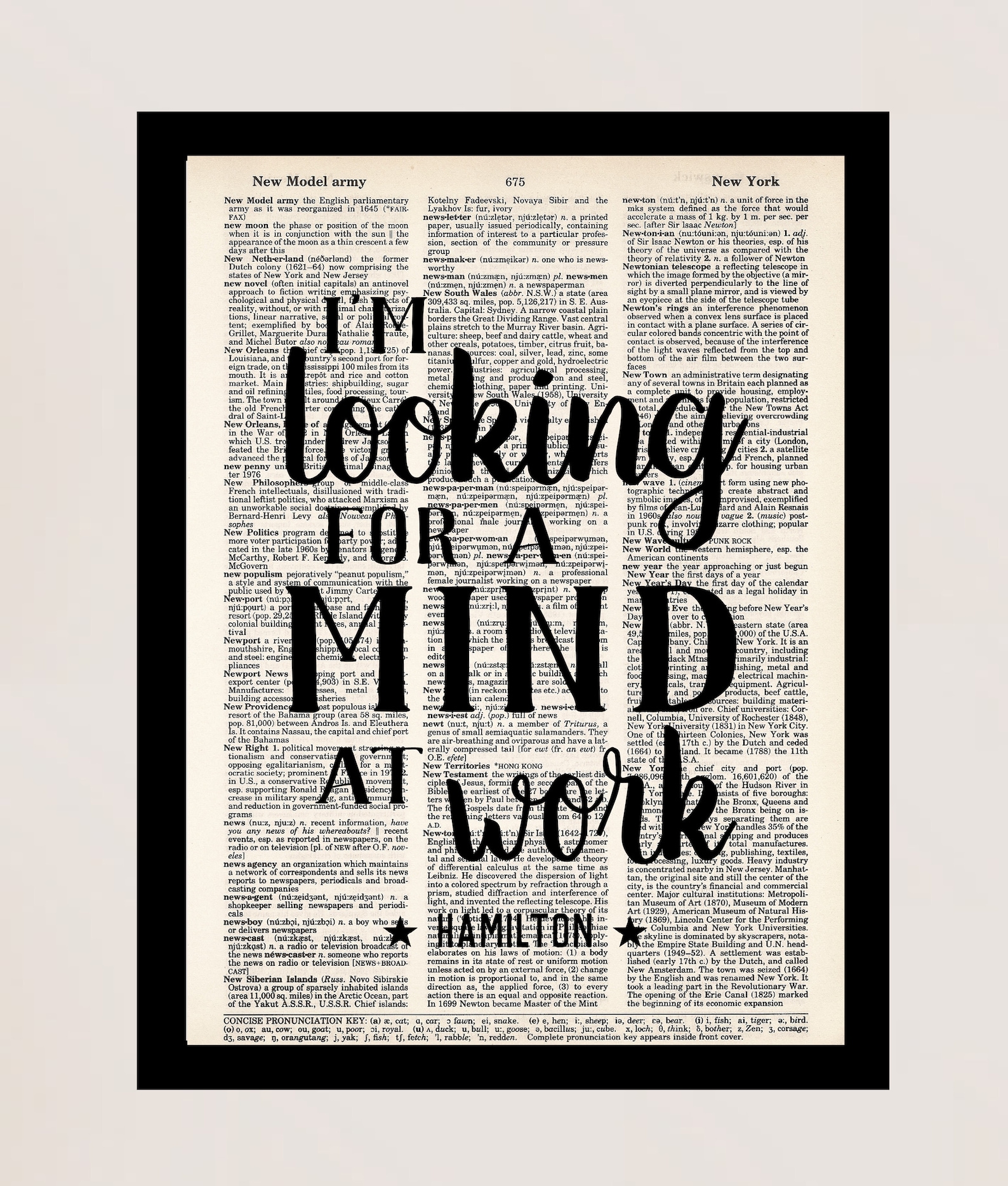 I'm Looking for A Mind at Work Eliza Schuyler Schuyler | Etsy