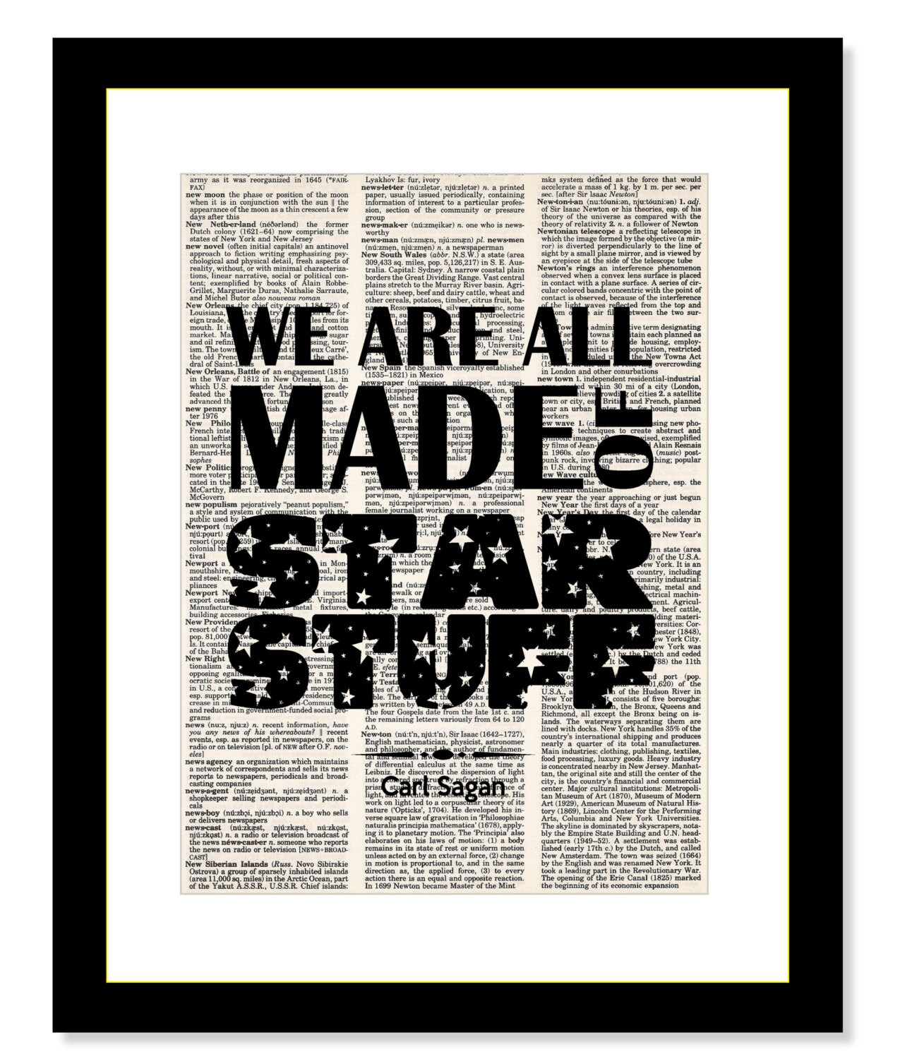 Carl Sagan Quote We Are All Made Of Star Stuff Science | Etsy