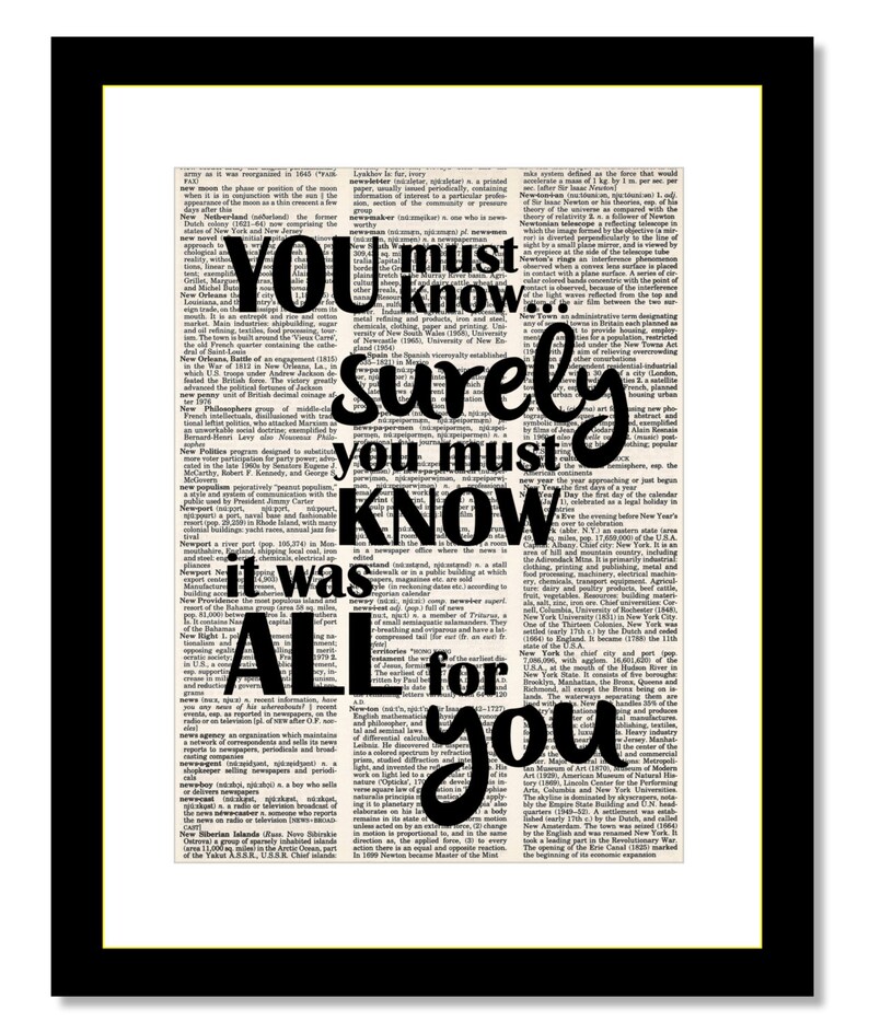 You Must Know Surely You Must Know It Was All for You Pride - Etsy UK