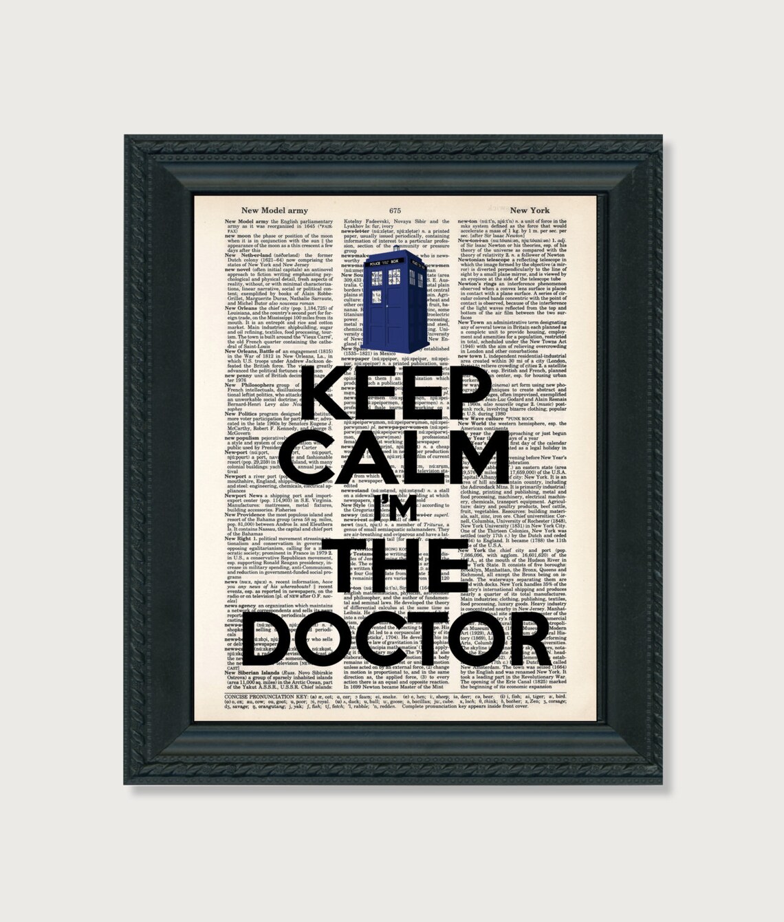 Doctor Who Keep Calm I'M the Doctor Tardis Art Print Dictionary Page ...