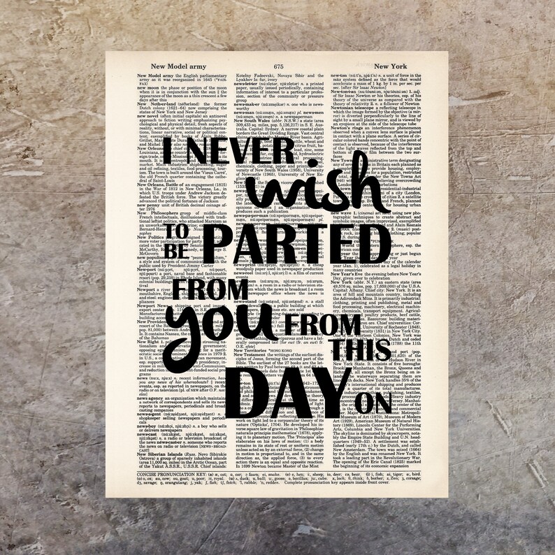 I Never Wish to Be Parted From You From This Day on Pride | Etsy