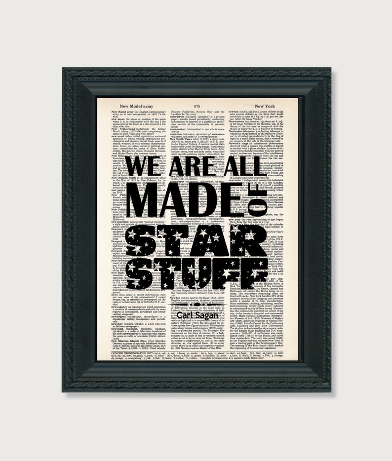 Carl Sagan Quote We Are All Made of Star Stuff Science - Etsy