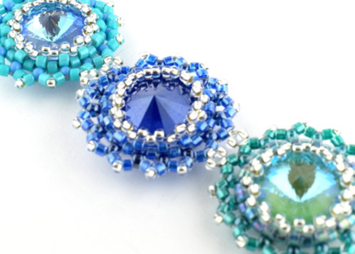 Netted and Beaded Rivoli Bezel Tutorial and Pattern - Etsy