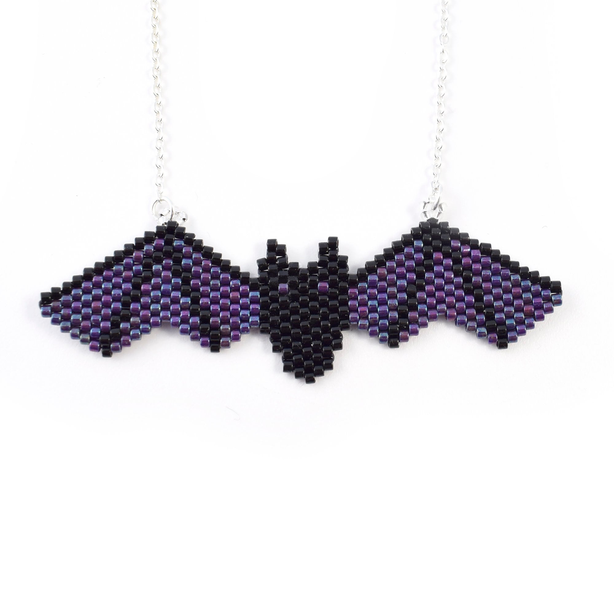 Bat Necklace Tutorial, Peyote Stitch Necklace Pattern, Beading Pattern ...