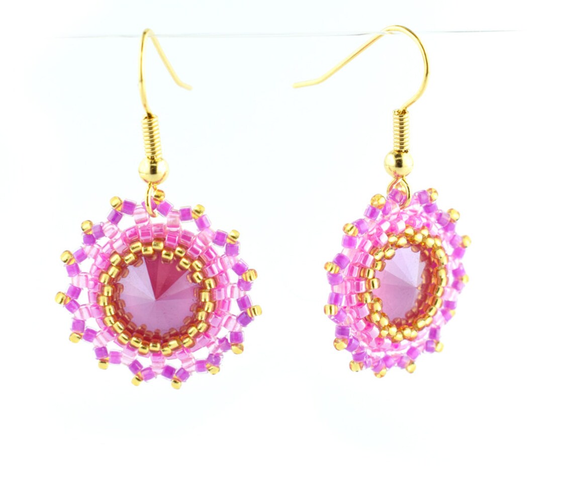 Netted and Beaded Rivoli Bezel Tutorial and Pattern - Etsy