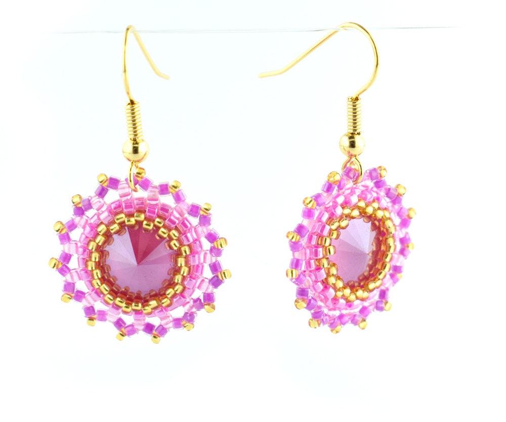 Netted and Beaded Rivoli Bezel Tutorial and Pattern - Etsy