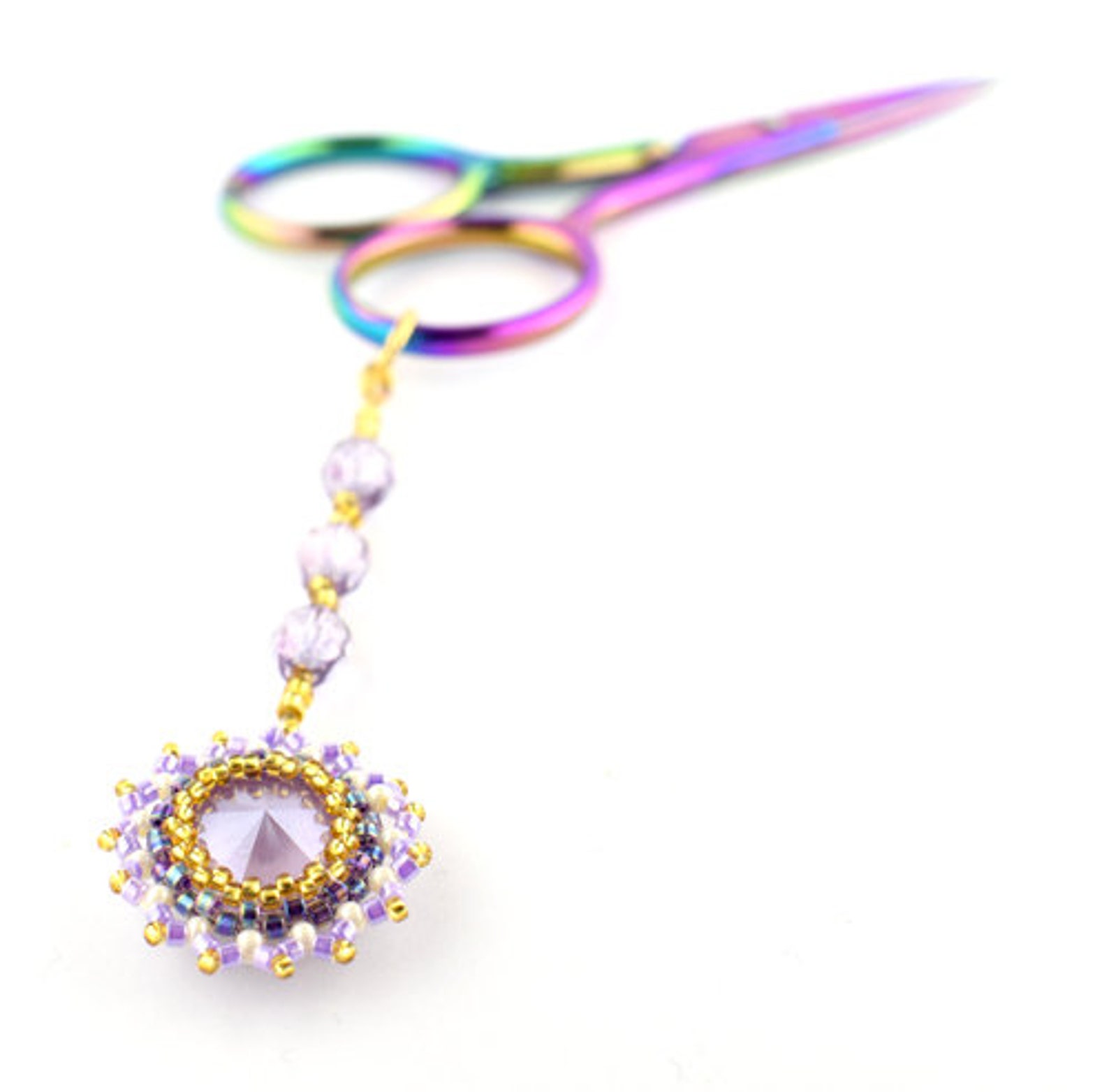 Netted and Beaded Rivoli Bezel Tutorial and Pattern - Etsy