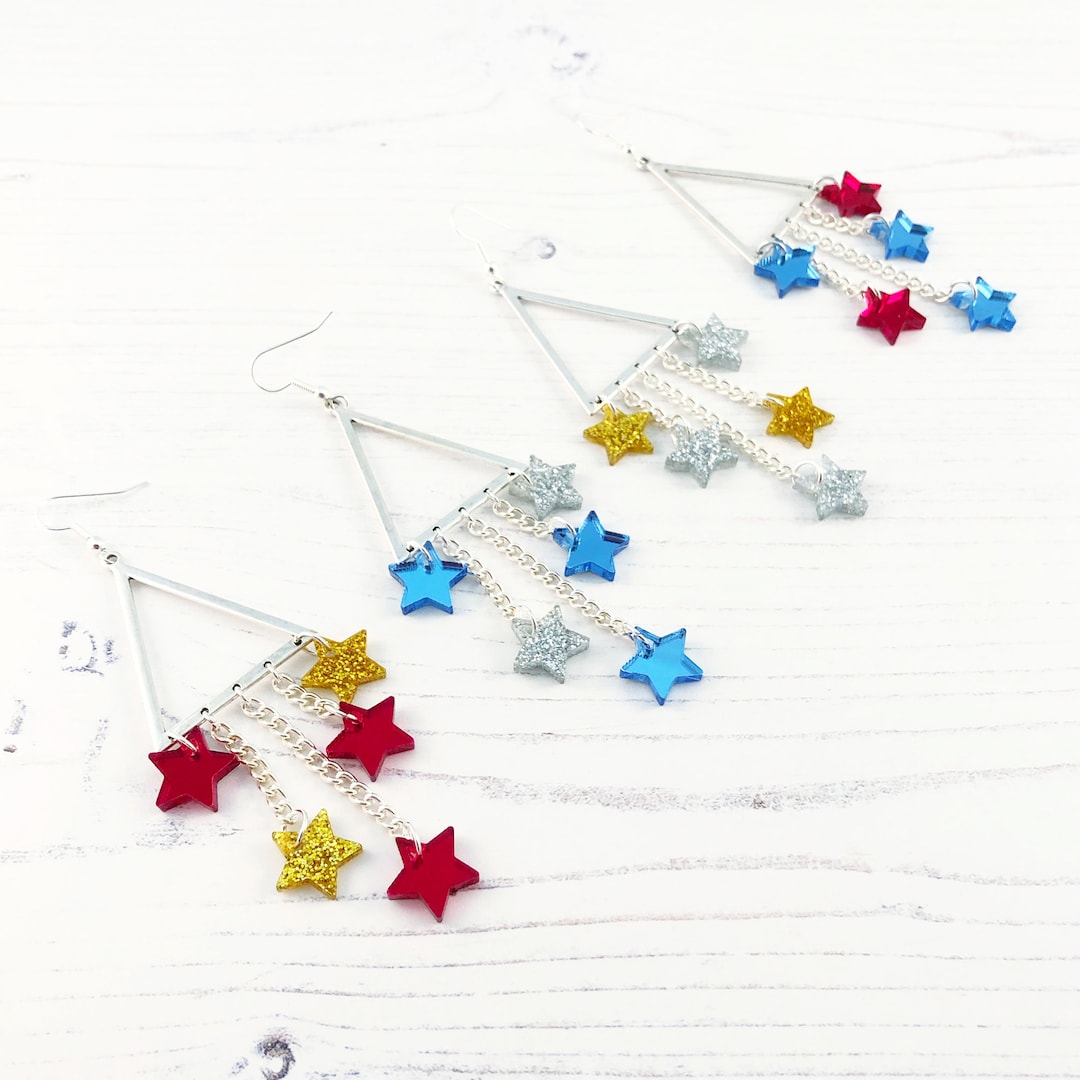 Star Statement Earrings, Make Your Own Earrings Kit, Beading Kit ...