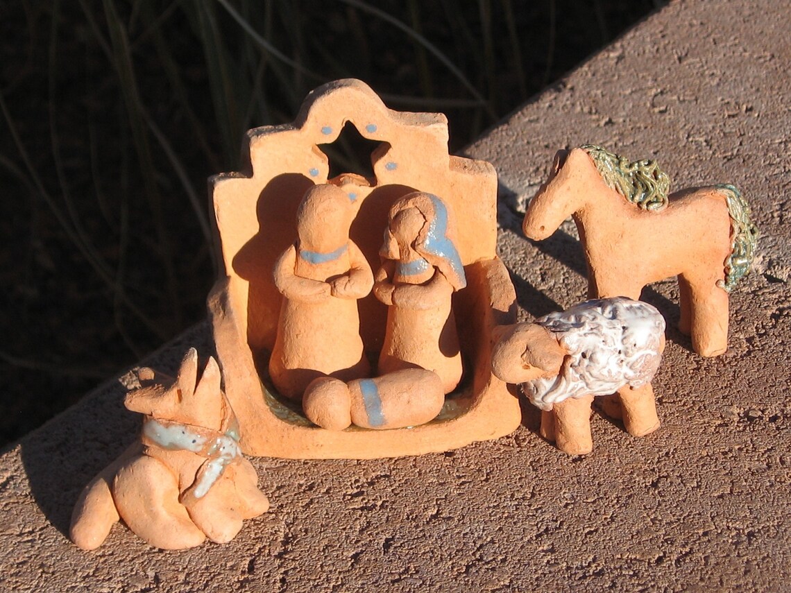 Miniature Southwest Nativity Handmade Clay Creche by Arizona - Etsy