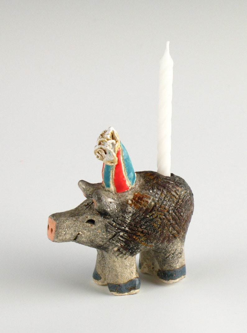 Javelina Birthday Candle Holder With Matching Birthday Card by | Etsy