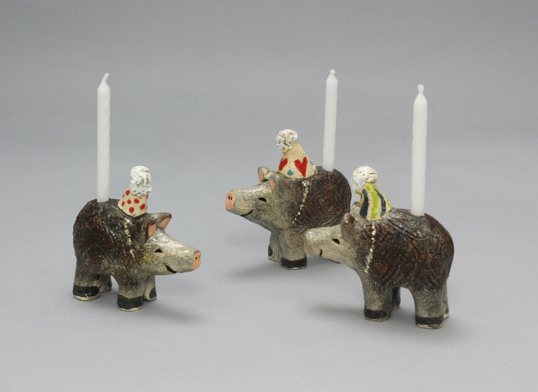 Javelina Birthday Candle Holder With Matching Birthday Card by Karlene ...