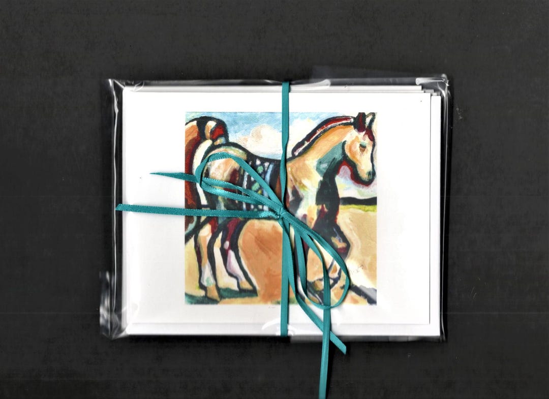 Five Horse Note Cards, 5 Different Riding Cards to Go With Birthday ...