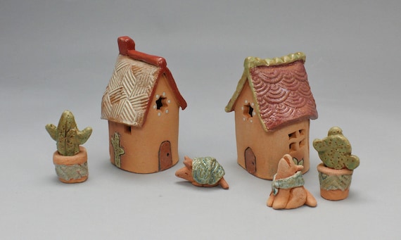 Tiny Southwest Houses Crazy Clay Casitas by Arizona Artist | Etsy