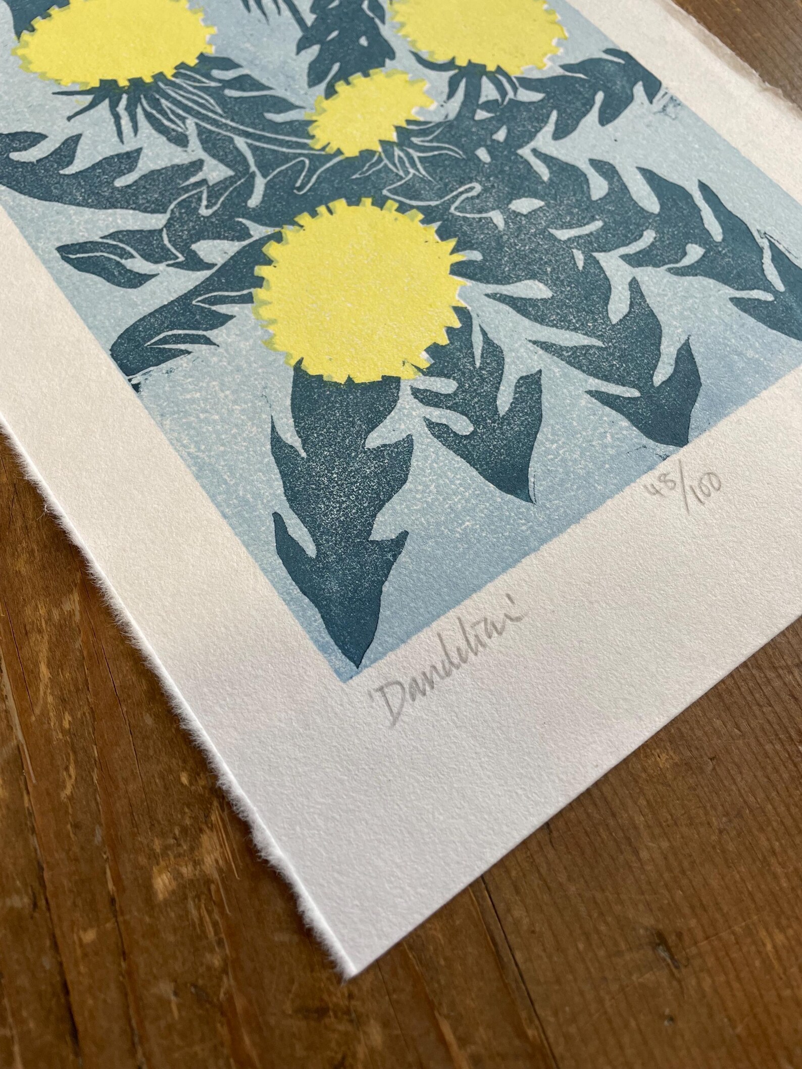 Dandelion Woodblock Print, Japanese Moku Hanga, Botanical Wall Art - Etsy