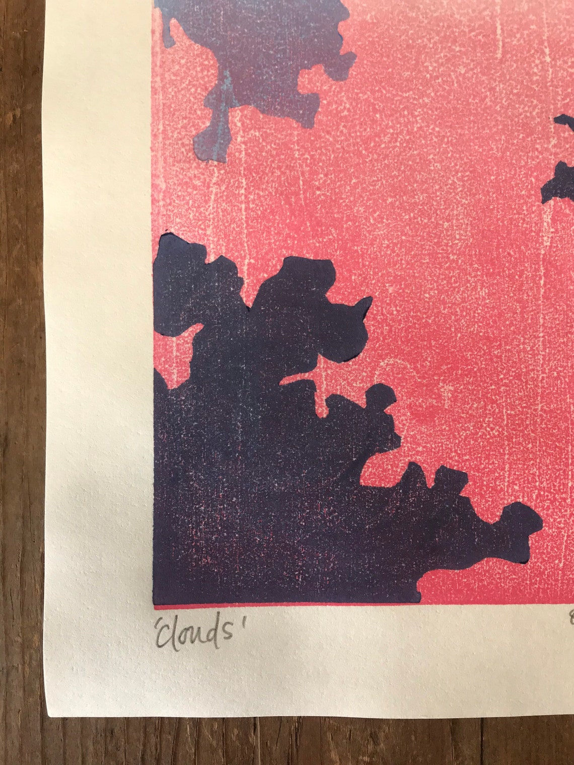 Clouds Japanese Woodblock Print Printmaking Woodcut Sky - Etsy