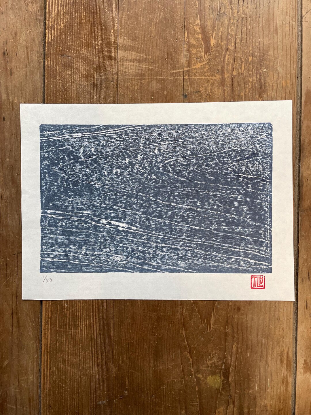 Wood Grain, Japanese Woodblock Print, Blue, Woodcut, Art, Printmaking ...