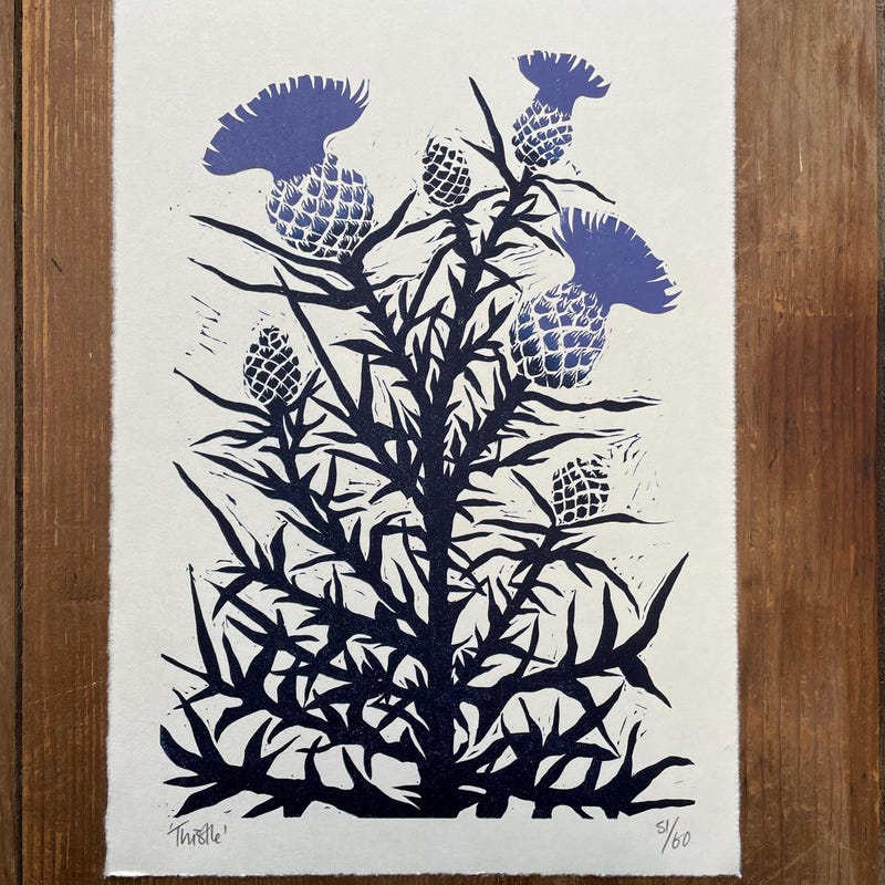 Flower Linocut - Etsy