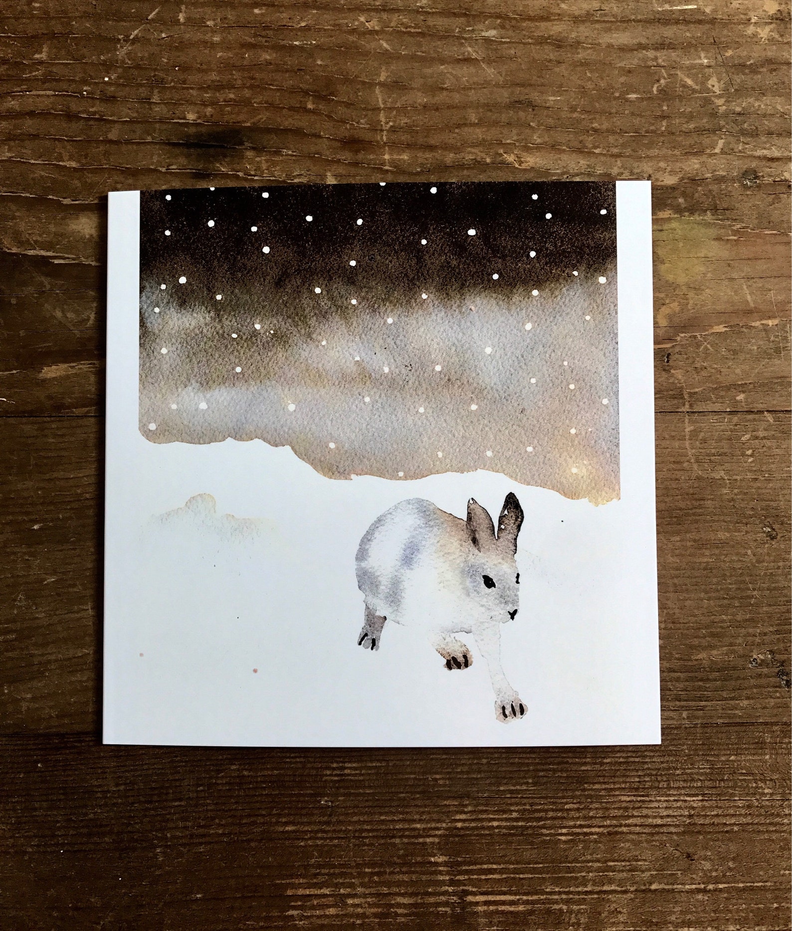 Set of Christmas Cards, Snow Hare, Watercolour Christmas Cards, Winter ...