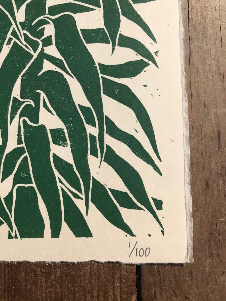 Fritillaria Original Linocut Large Lino Print Flowers Wall - Etsy
