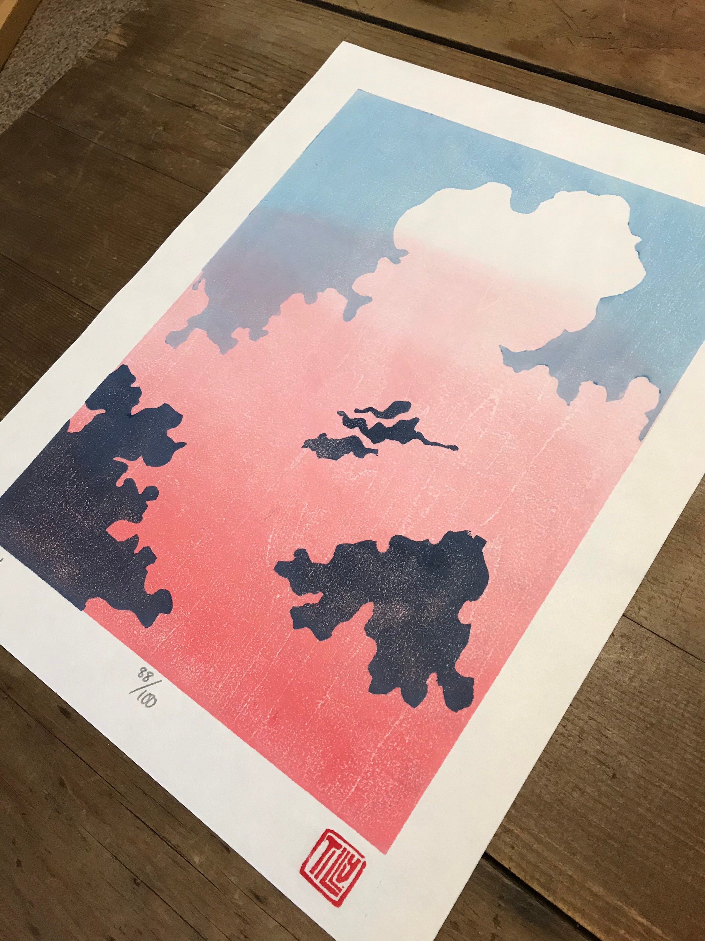 Japanese Woodblock Clouds