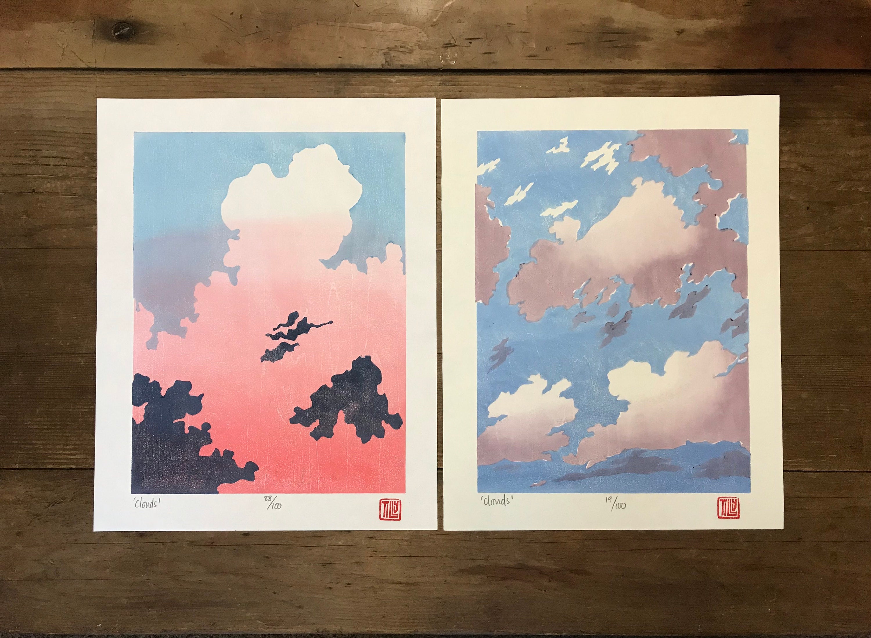 Japanese Woodblock Clouds