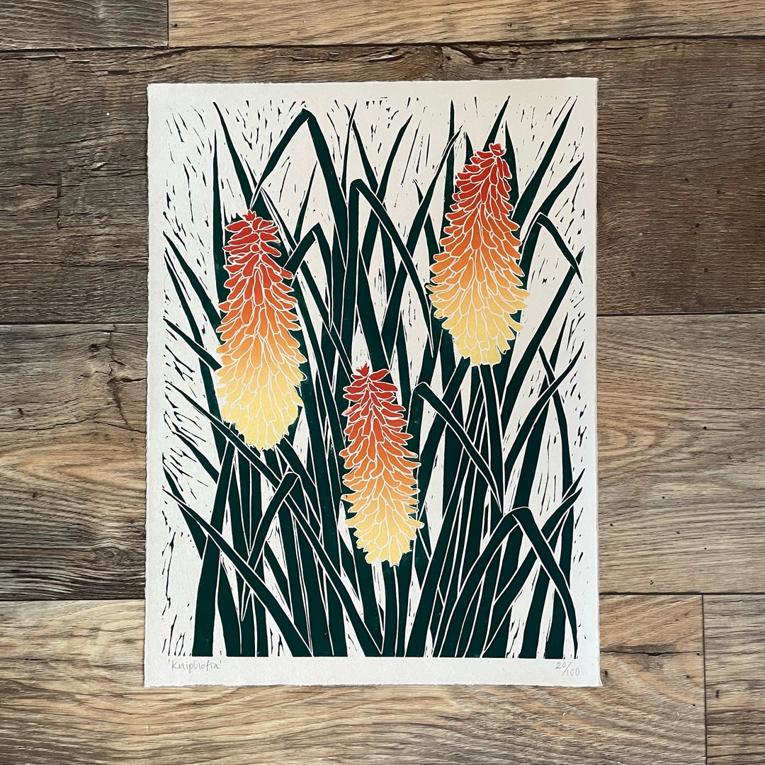Original Lino Print, Printmaking, Limited Edition Linocut, Botanical ...