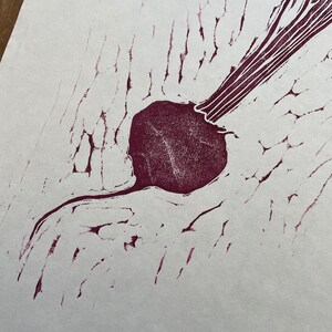 Beetroot Woodblock Print, Woodcut, Japanese, Hand Pulled Print, Nature ...