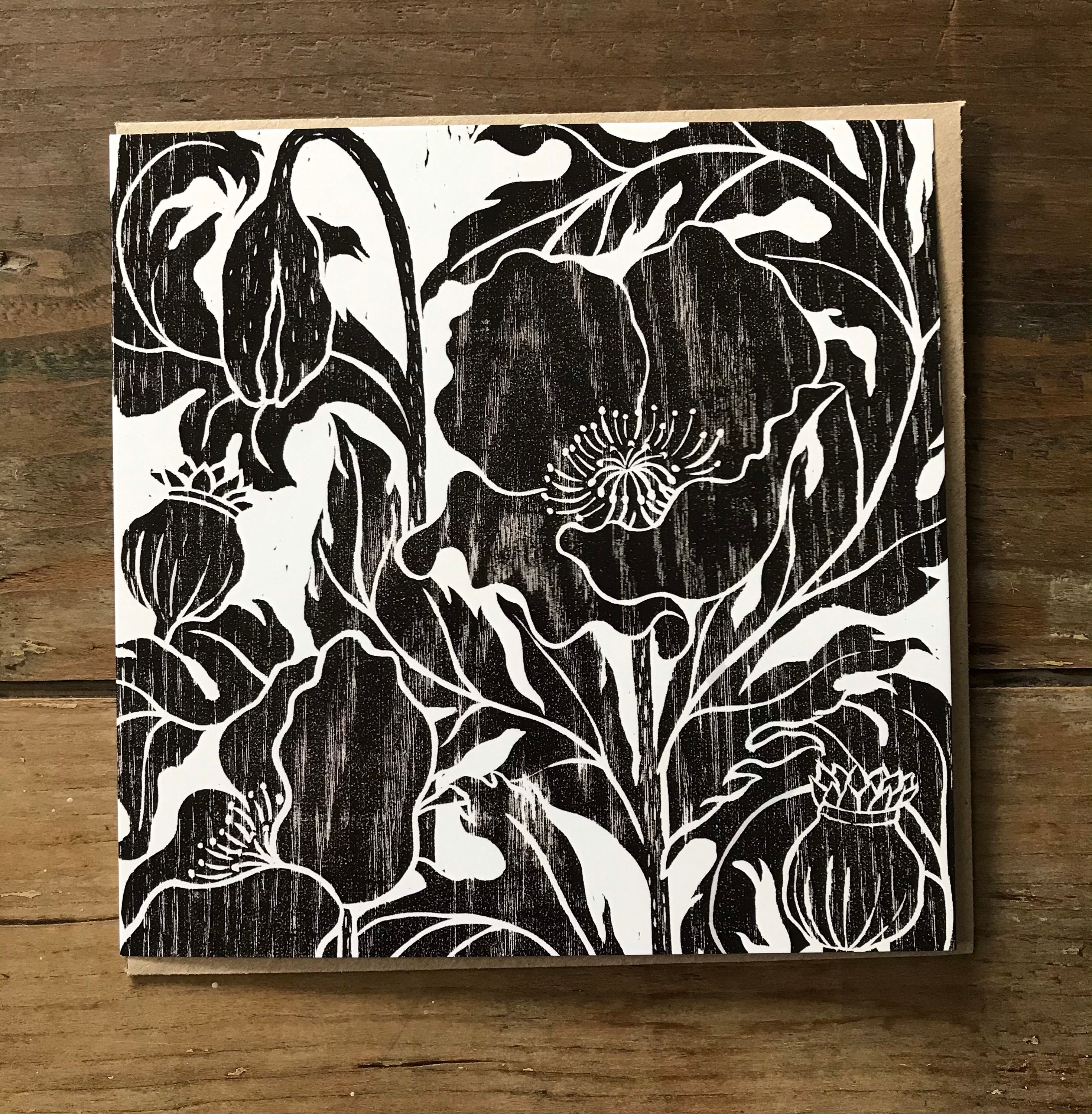 Pack of 9 Cards Woodcut Lino Print Printmaking Thistle - Etsy