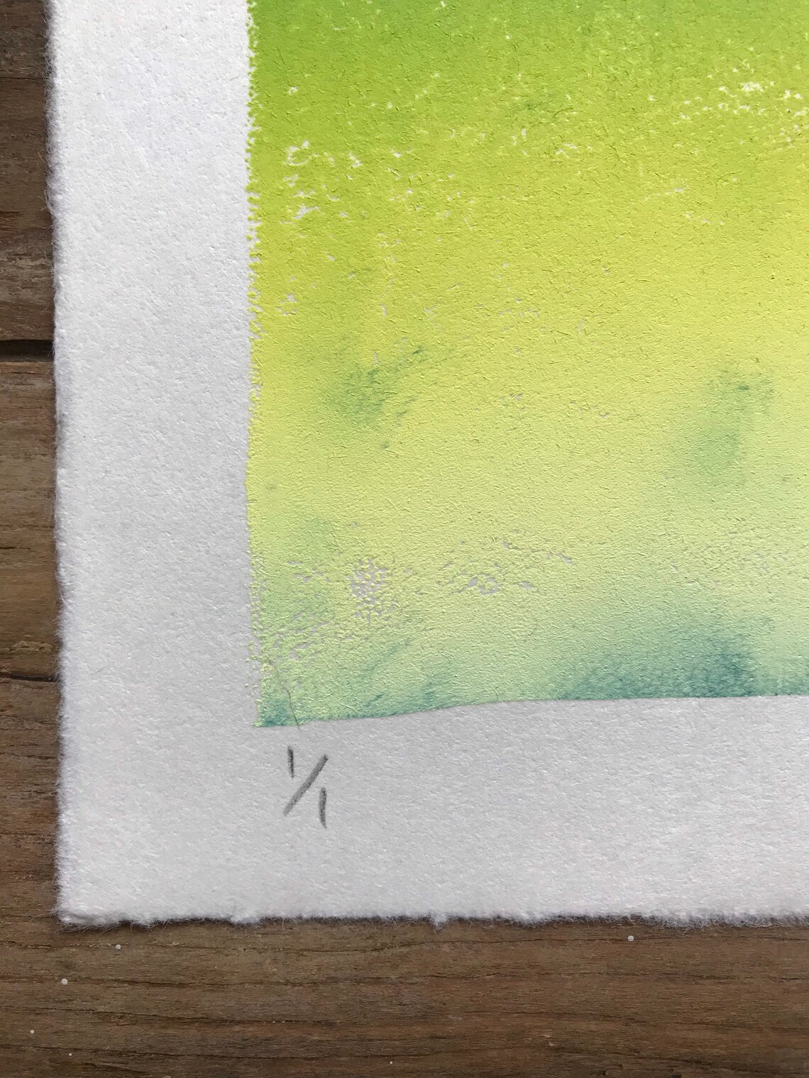 Mono Print Original Print Abstract Art Gradient Green to - Etsy