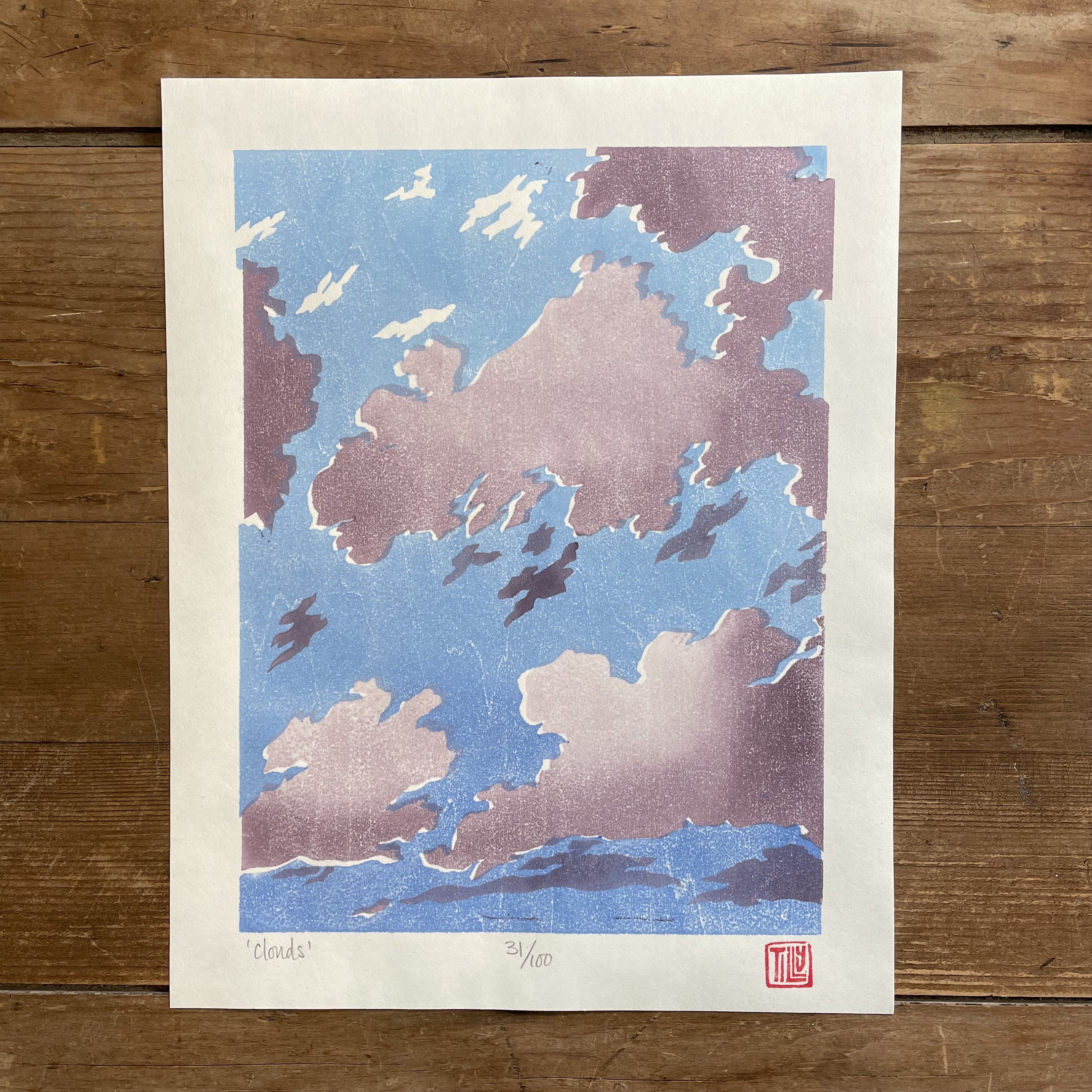 Japanese Woodblock Clouds