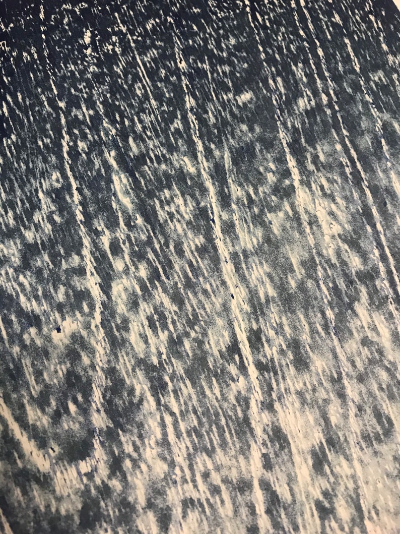 Wood Grain Japanese Woodblock Print Blue Woodcut Art - Etsy