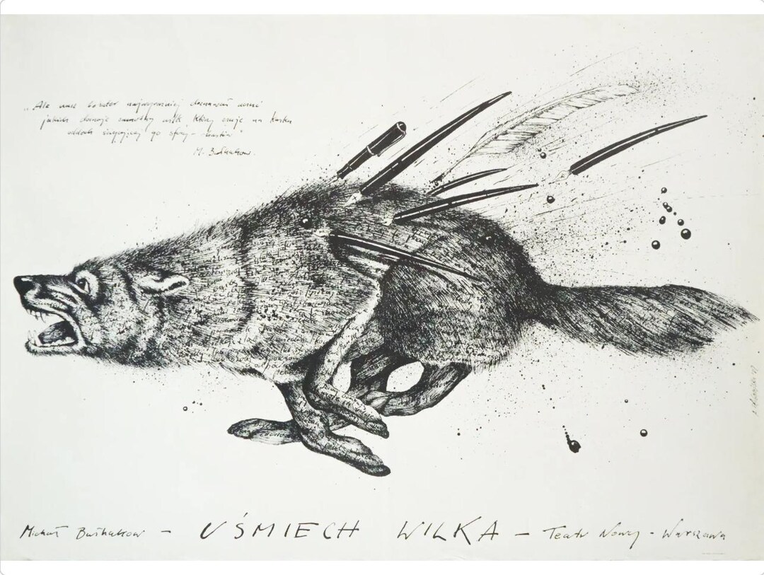 1982 Polish Theater Poster, Usmiech Wilka (wolf's Smile), Andrzej ...