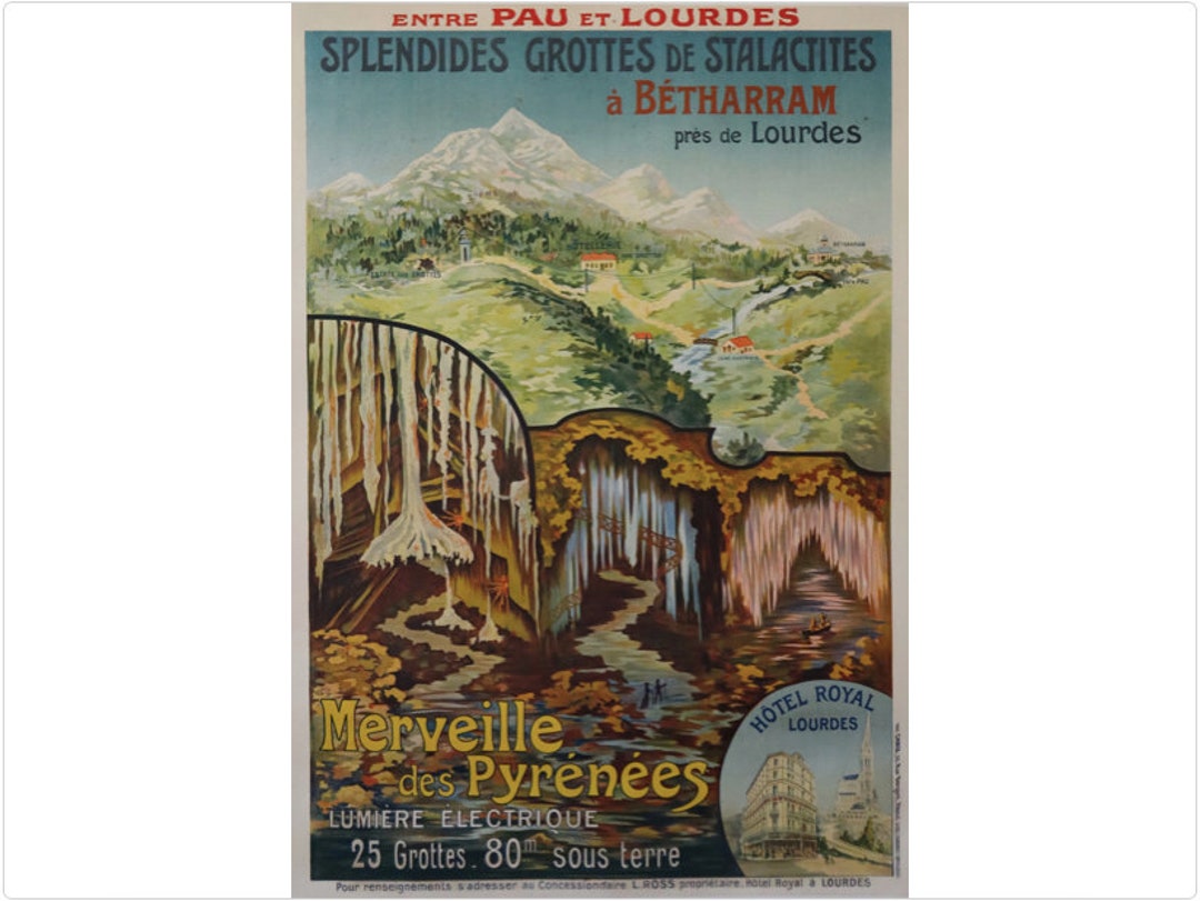 1920s Original French Travel Poster, Merveille Des Pyrenees, Entre Pau ...